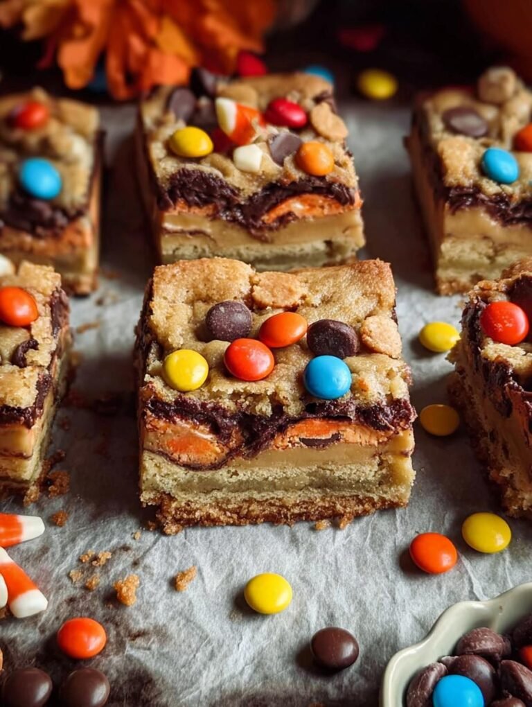 Amazing Halloween Candy Cookie Bars (15 Min Prep) - Blogginghall